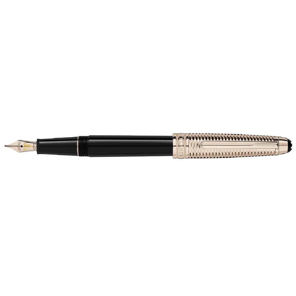 Montblanc Meisterstuck Solitaire Doue Geometry Champagne Gold Classique Fountain pen 118092 Vulpen Fountain pen Appelboom